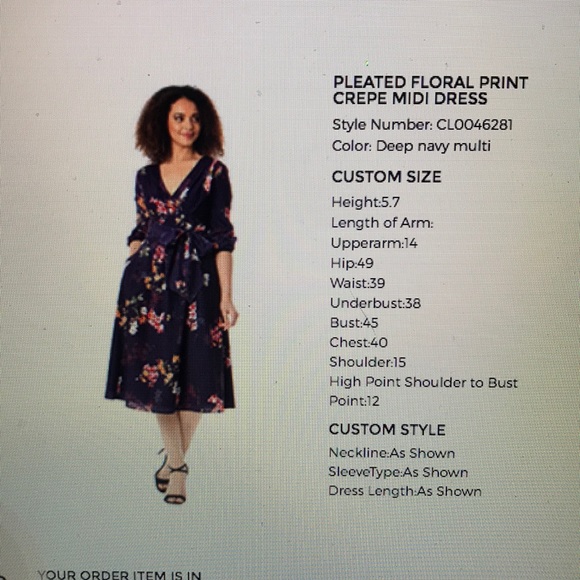 eshakti | Dresses | Eshakti Pleated Floral Print Crepe Midi Dress ...